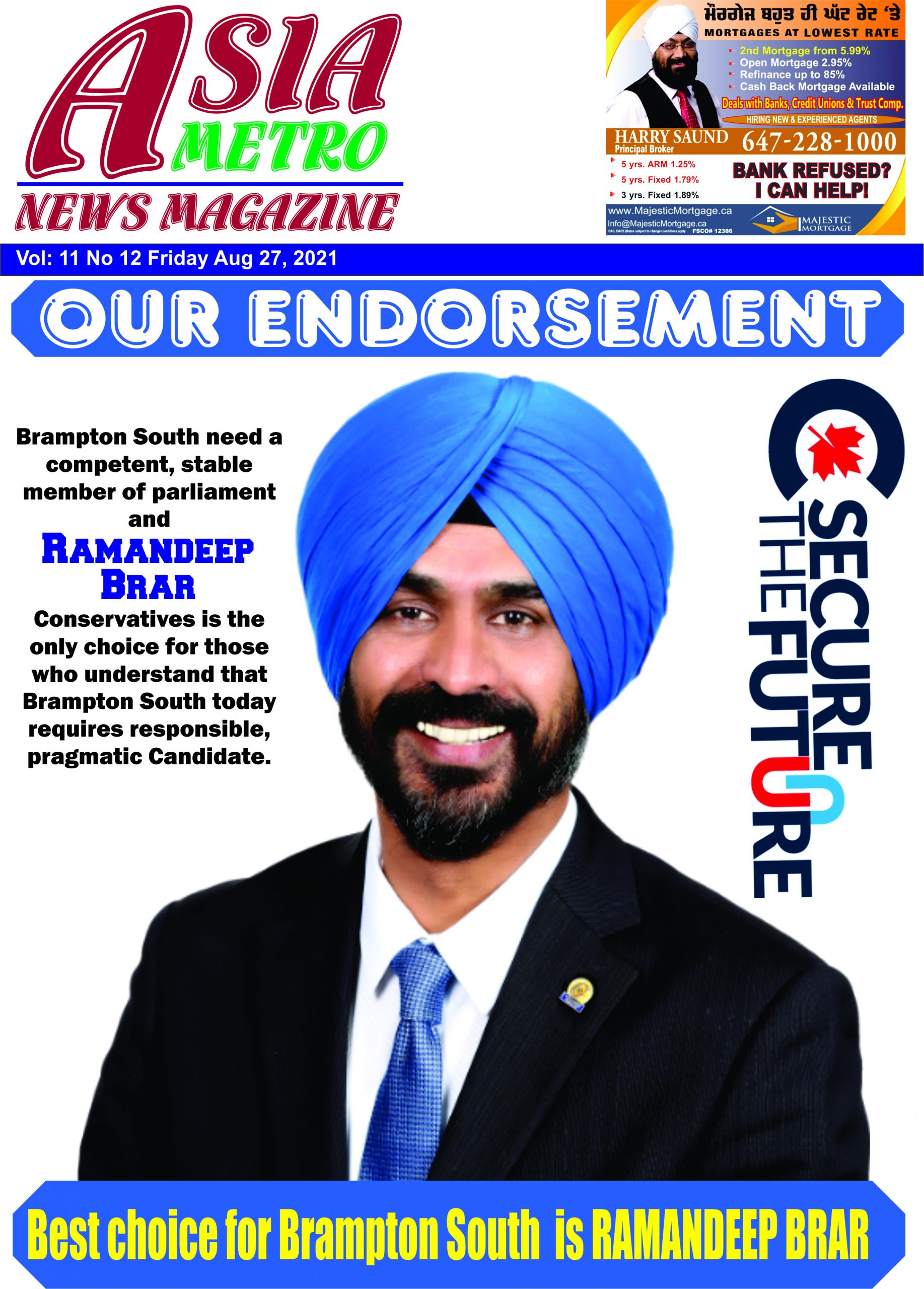 Our Endorsement :Best choice for Brampton South is RAMANDEEP BRAR ...